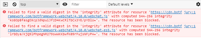 CDN integrity hashing is not correct. · Issue #3423 · microsoft/BotFramework-WebChat · GitHub