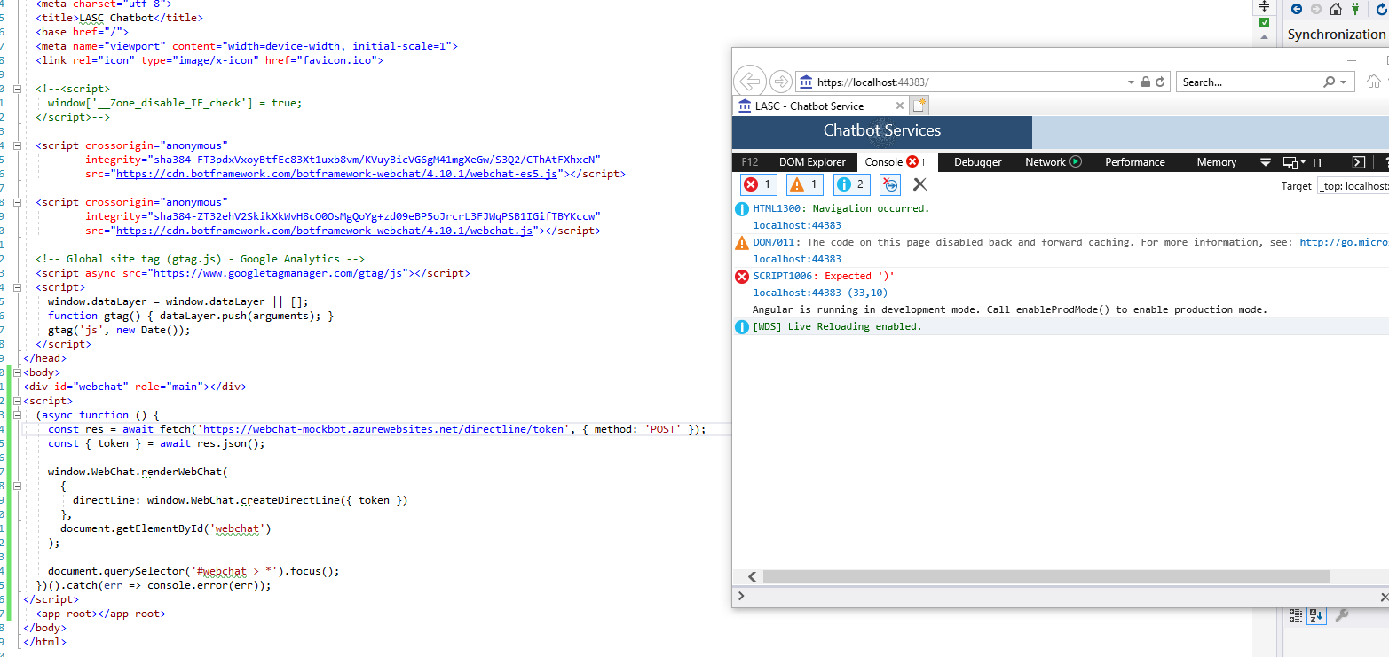 Webchat is not rendering on IE 11 starting v4.10.0 · Issue #3480 ...