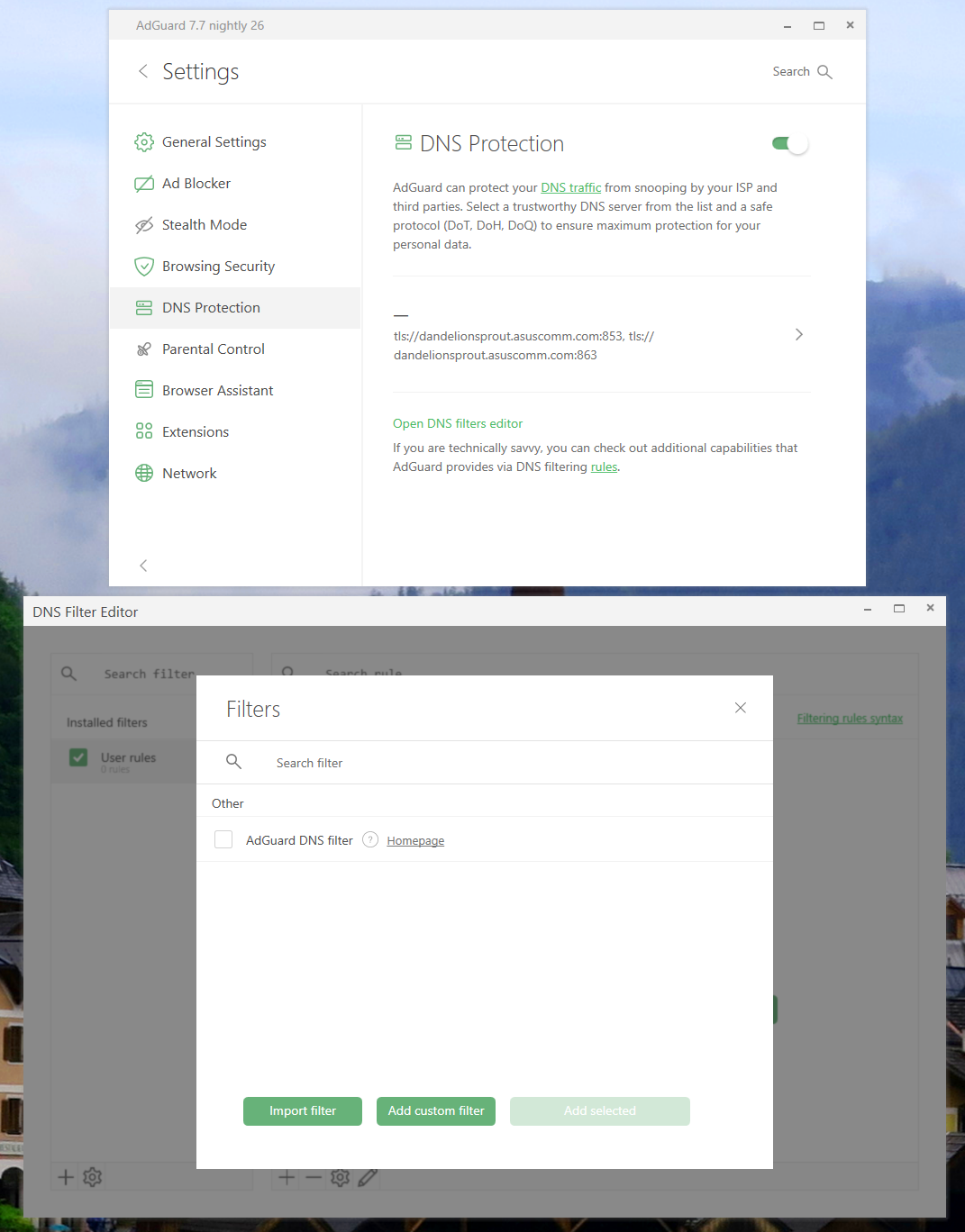 Include more than 1 list in the "DNS Filter Editor" functionality ...