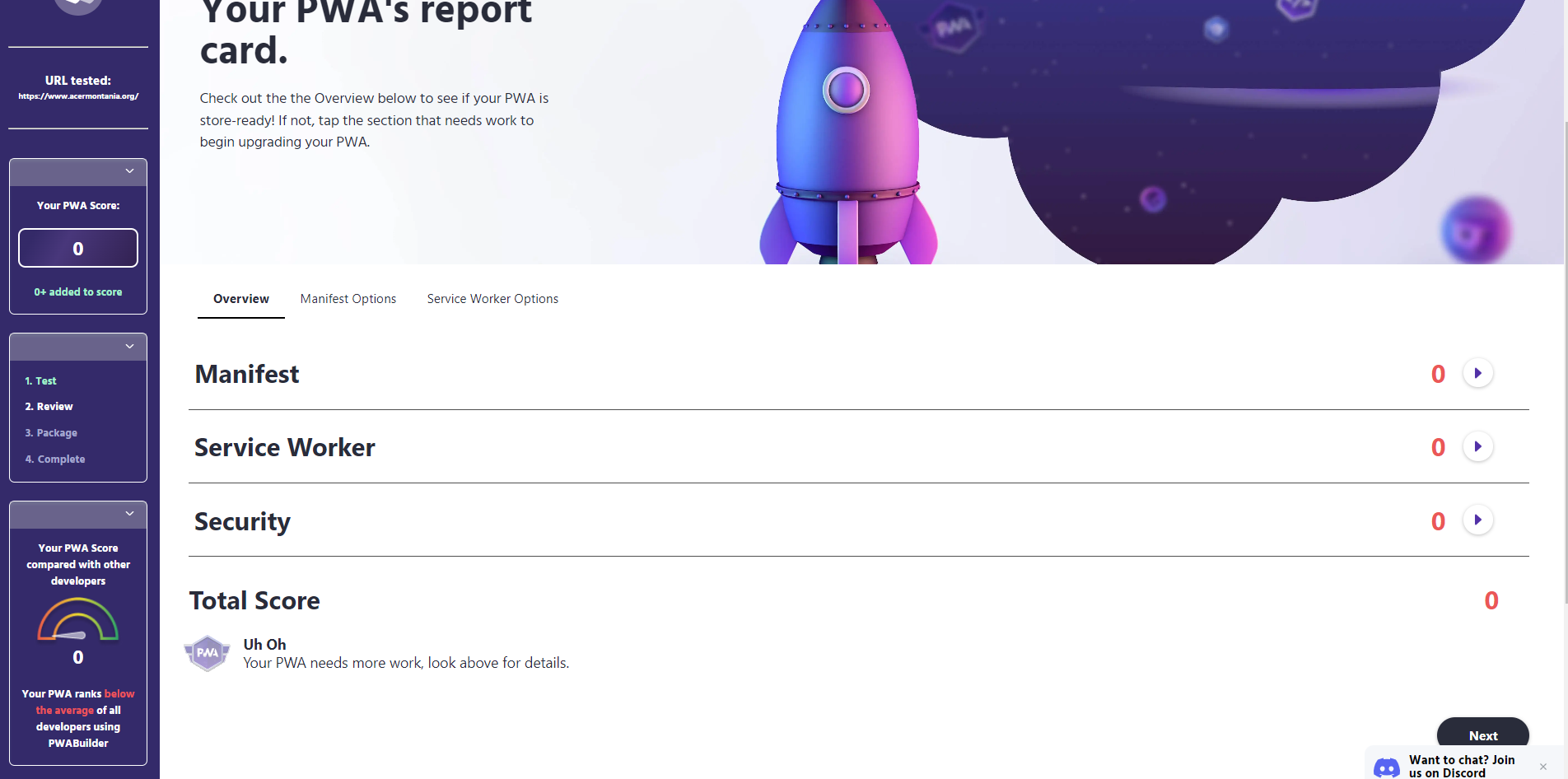 Bug Pwabuilder Is Not Detecting The Manifest Service Worker And 