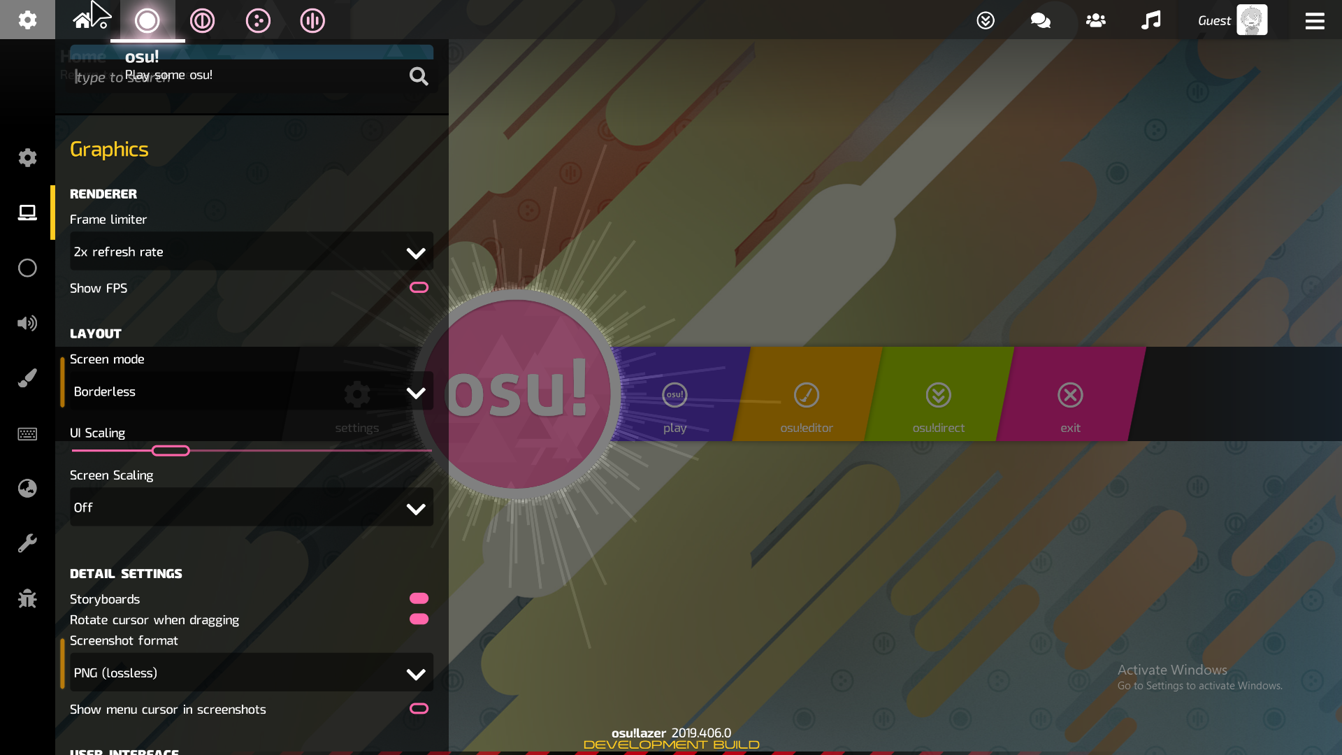 UI issues while running on Fullscreen Mode · Issue #4621 · ppy/osu · GitHub