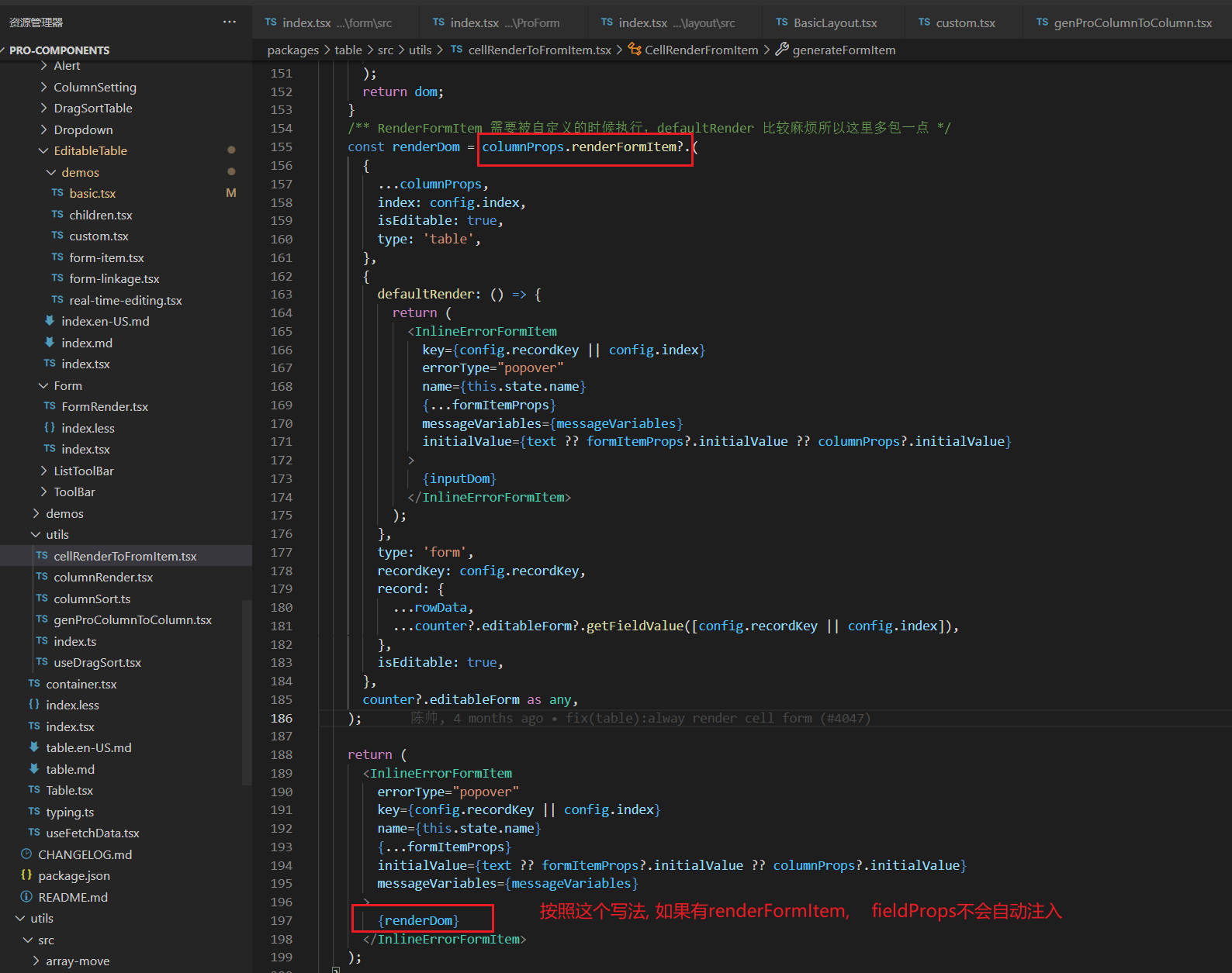 🐛[BUG] EditableProTable 自定义renderFormItem 不会自动注入fieldProps · Issue #4766 · ant-design/pro ...