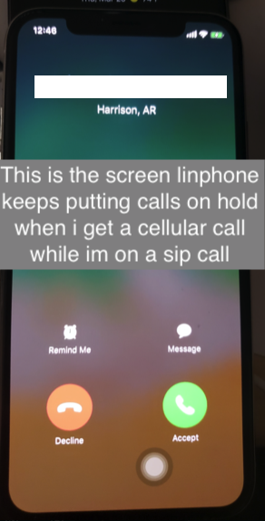 How to handle incoming cell calls putting linphone on hold. · Issue ...