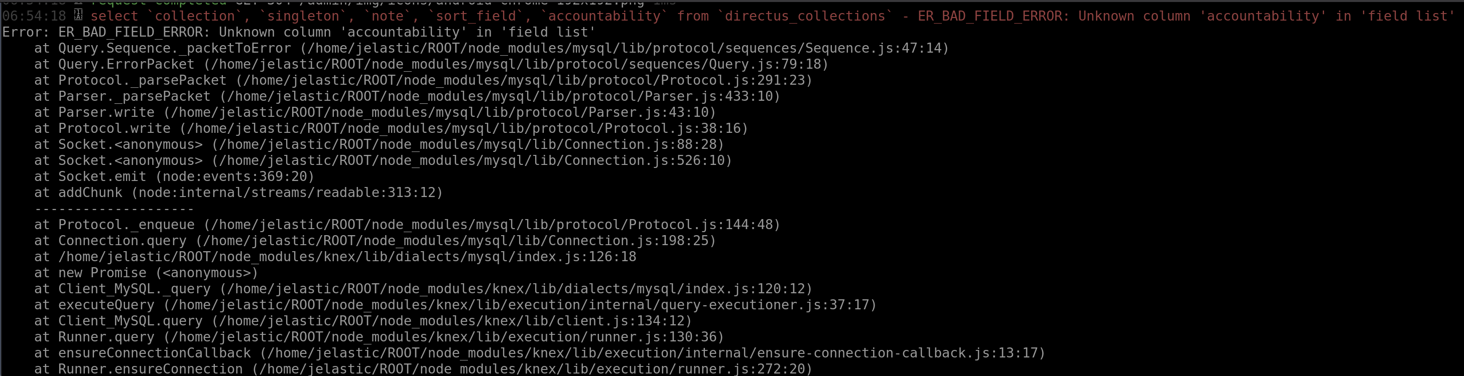 BAD_FIELD_ERROR after directus update. · Issue #5350 · directus/directus · GitHub
