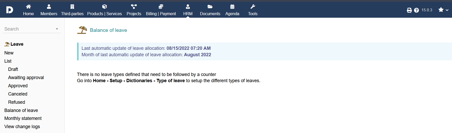 Leave Balance always zero · Issue #21893 · Dolibarr/dolibarr · GitHub