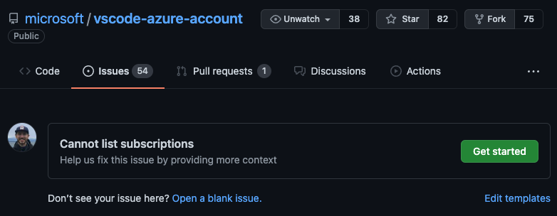 Make a standard issue template · Issue #366 · microsoft/vscode-azure-account · GitHub