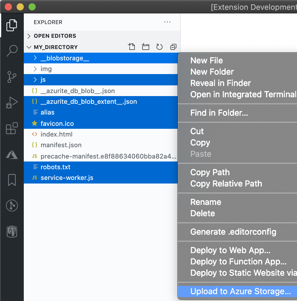 Uploading multiple folders is not supported · Issue #794 · microsoft/vscode-azurestorage · GitHub