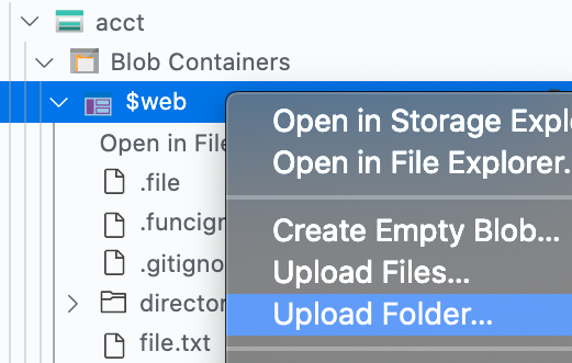 Deploy via Azure Storage extension in VSCode · Issue #824 · microsoft/vscode-azurestorage · GitHub