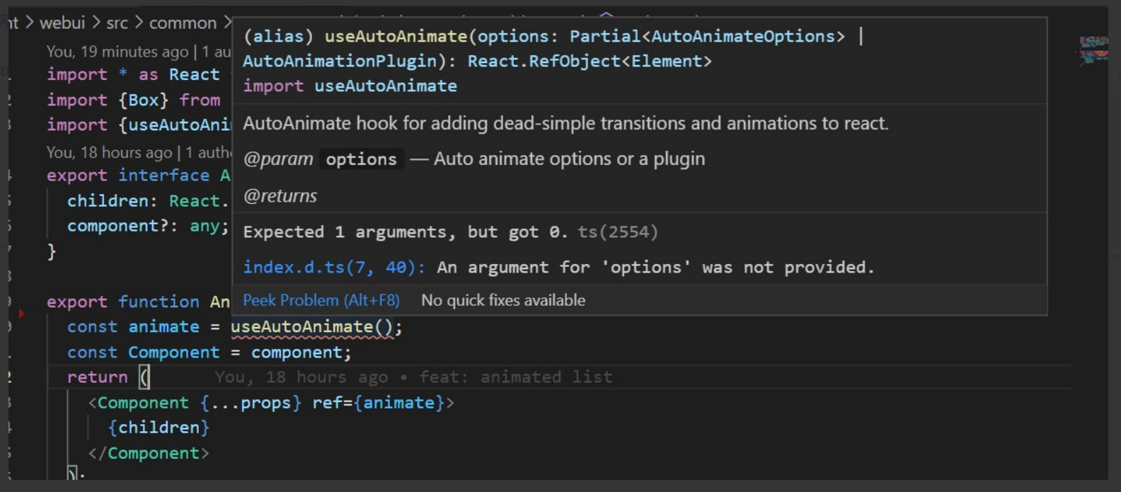 Options Param In The Useautoanimate Hook Isn T Optional · Issue 88 · Formkit Auto Animate