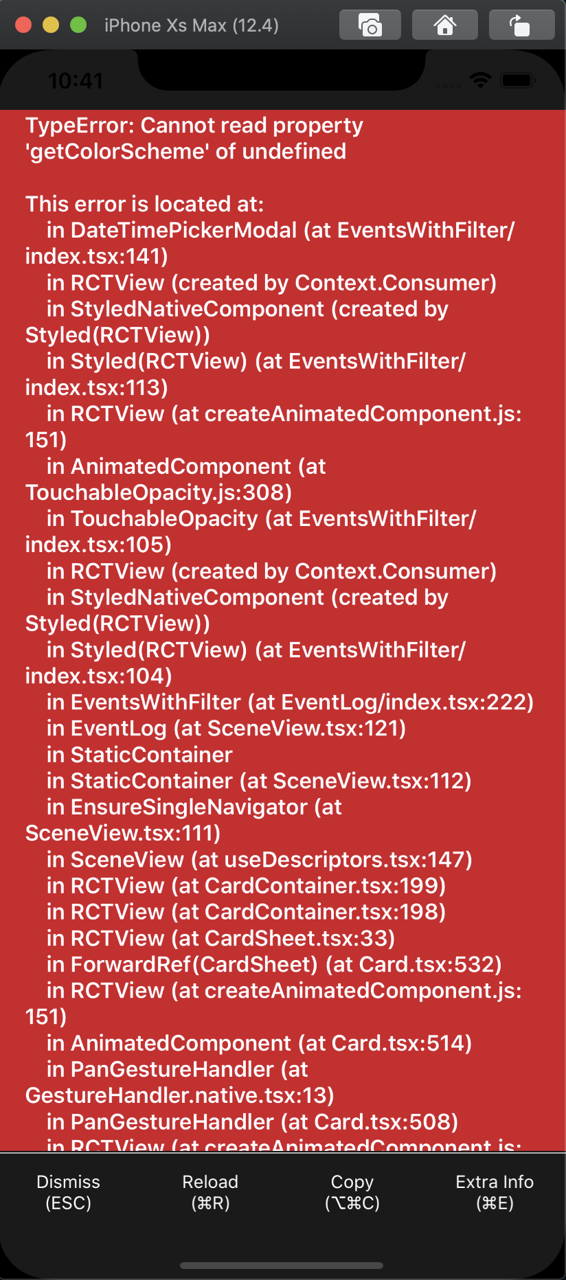 Cannot read property 'getColorScheme' of undefined error in iOS emulator · Issue #463 ...