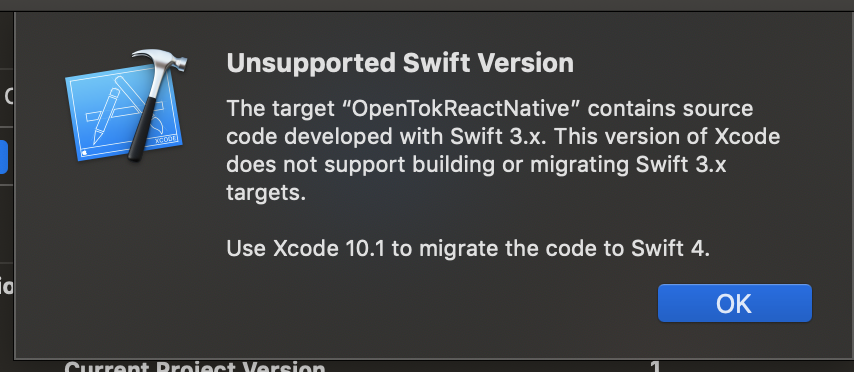 OpenTok don't work with most recent versions in Swift used in