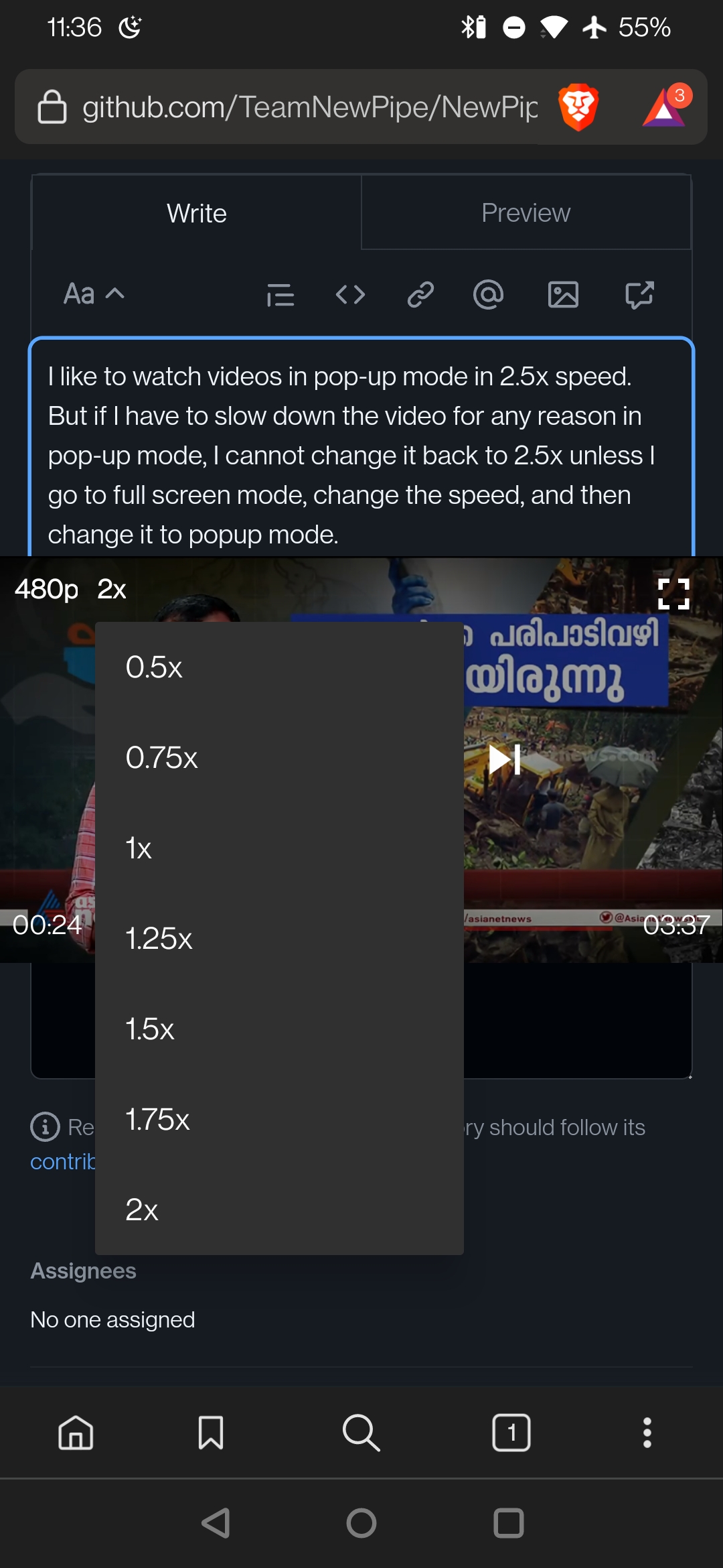 Custom values for speed in pop-up mode · Issue #9852 · TeamNewPipe/NewPipe · GitHub