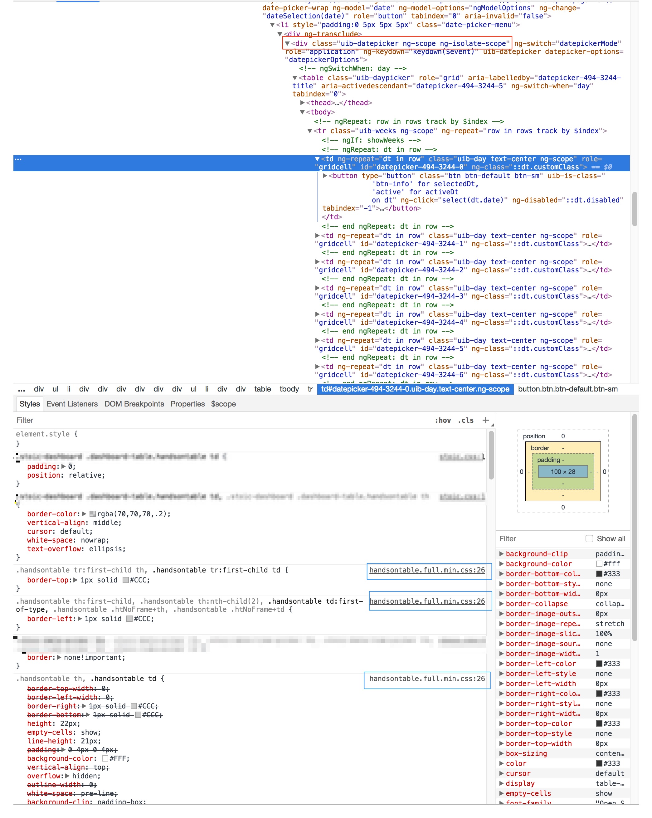 Handsontable is leaking CSS styles · Issue #4363 · handsontable/handsontable · GitHub