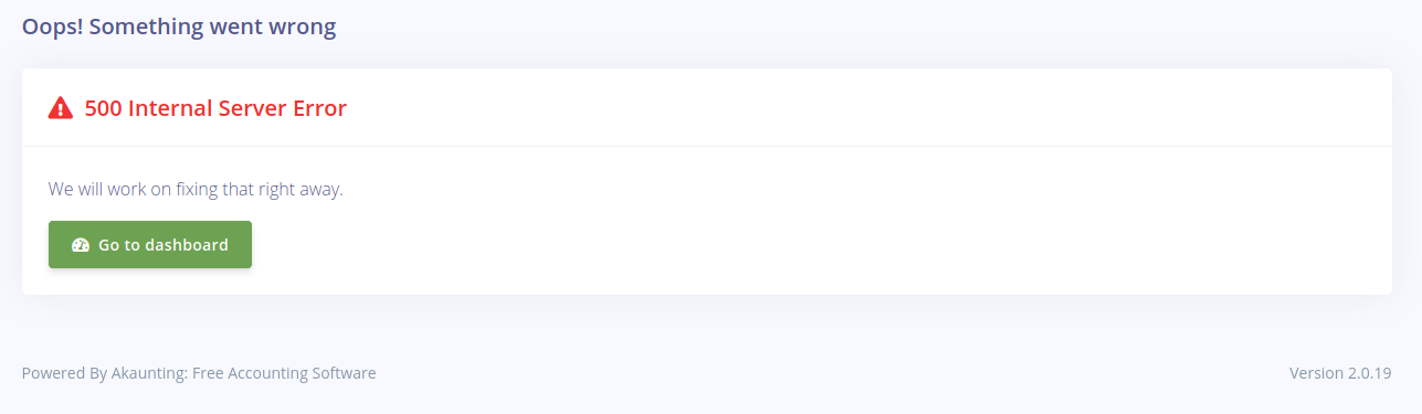 500 Internal Server Error on Profile · Issue #1565 · akaunting/akaunting · GitHub