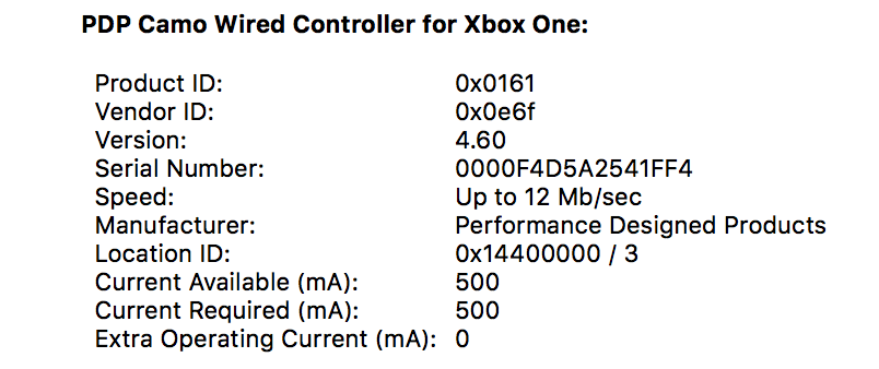 XBOX One USB wired controller not being recognized. · Issue #740 · 360Controller/360Controller ...