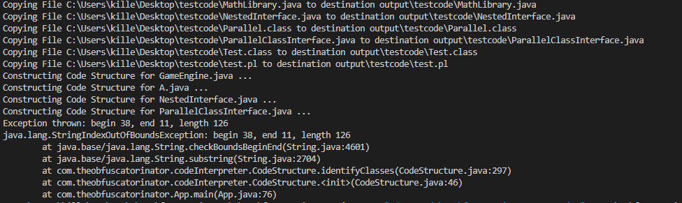 Identify Classes Substring Bug · Issue #37 · ThomasAndrasek/The-Obfuscatorinator · GitHub