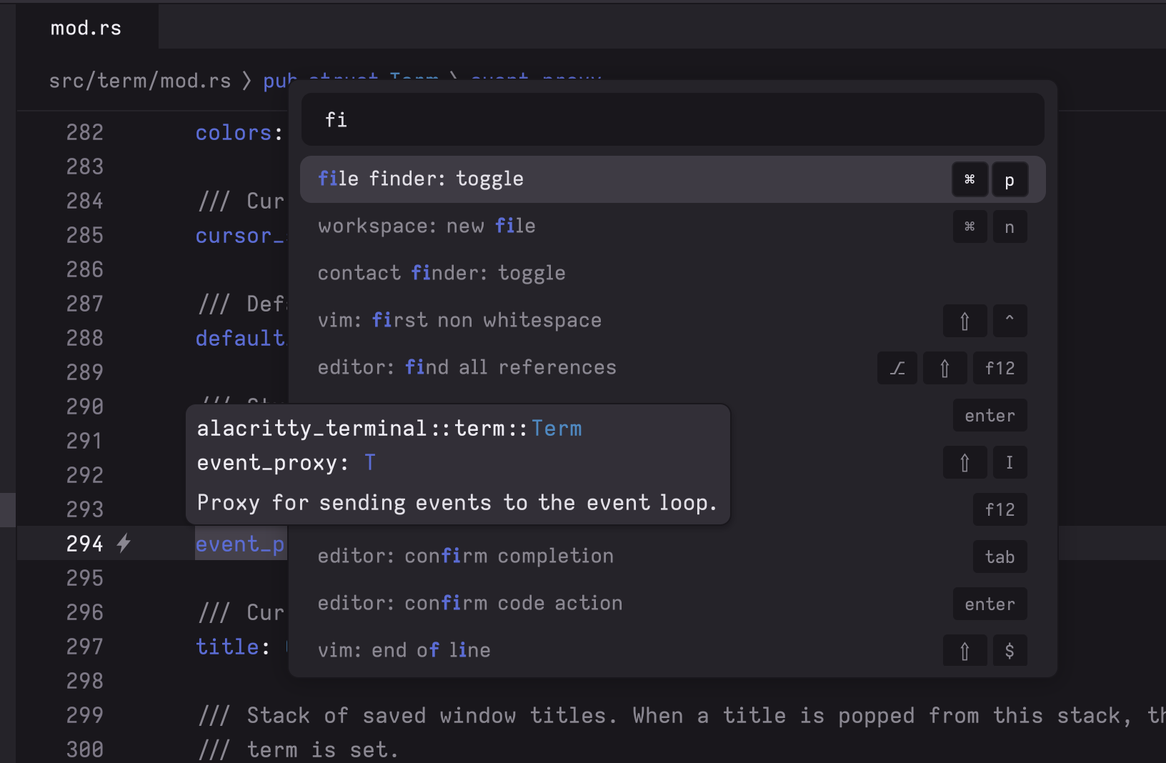Type hint hover covers command palette · Issue #1186 · zed-industries/zed · GitHub
