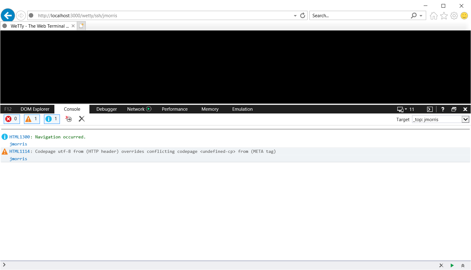 Windows 10 - IE11 Issue · Issue #321 · butlerx/wetty · GitHub