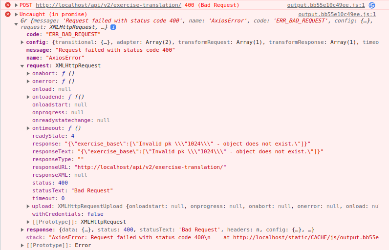 Better Error Handling When Submitting Exercises · Issue 756 · Wger Projectreact · Github 
