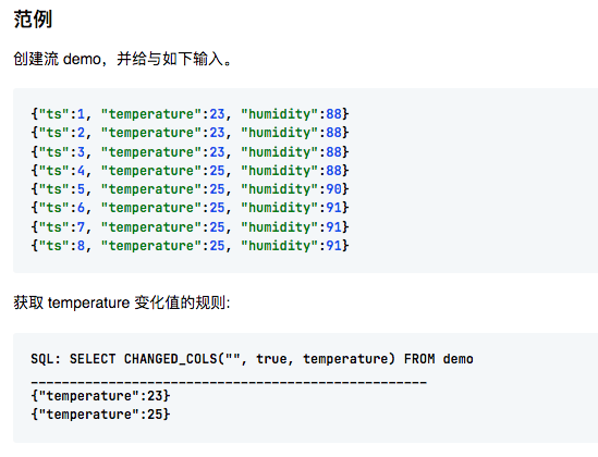 CHANGED_COLS() function output empty object when nothing changed · Issue #1775 · lf-edge/ekuiper ...
