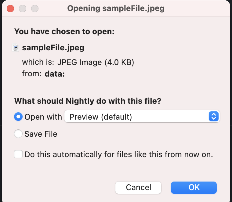 Bug Firefox File Download Event Fired From Iframe Brings Up Openfile Savetodisk Dialog Box 