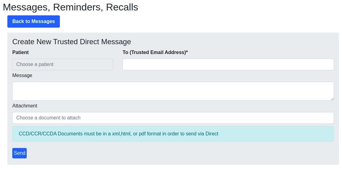 Direct Message Send with uploaded document · Issue #5220 · openemr/openemr · GitHub