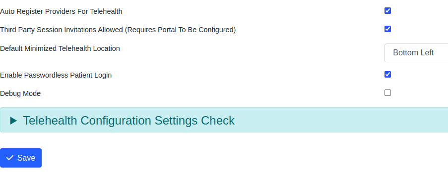 Telehealth Verify Settings button · Issue #6363 · openemr/openemr · GitHub