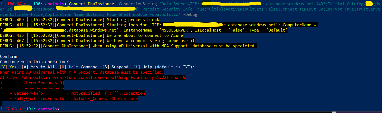 [Bug] Connect-DbaInstance assumes MFA method when azure.tenantid is in dbatoolsconfig · Issue ...