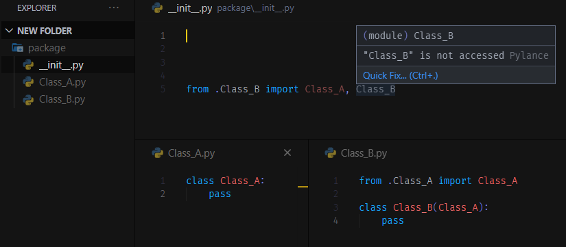 Class Imported From Same named Module In init py Is Marked As Module Instead Of Class 