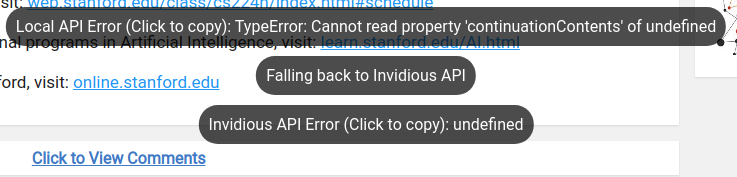 Unable to load comments · Issue #1490 · FreeTubeApp/FreeTube · GitHub