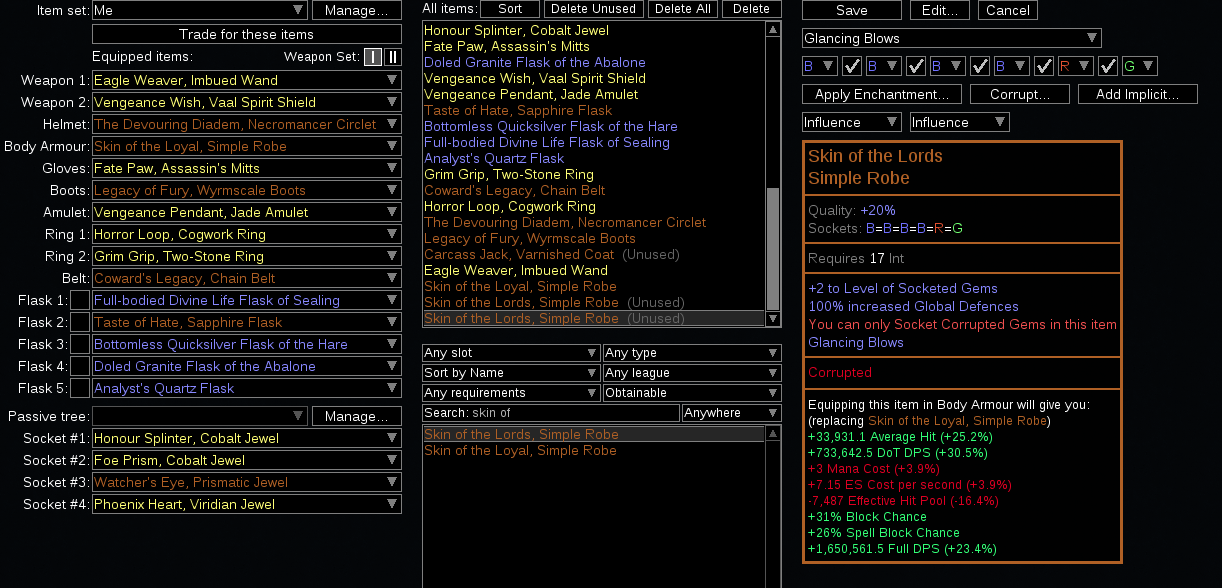 Skin of Loyal/Lords giving eHP with quality · Issue #6776 · PathOfBuildingCommunity ...