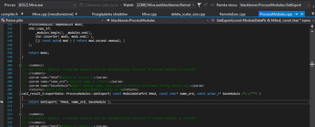 ProcessModules::GetExport fails when RemoteExec::PrepareCallAssembly is called · Issue #289 ...