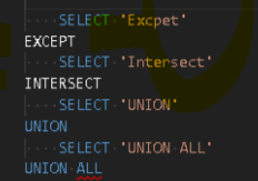 Syntax highlight - EXCEPT & INTERSECT as in SSMS [DBL] · Issue #835 ...