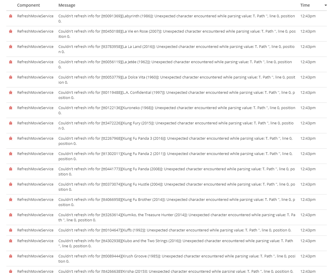 Unexpected Character Encountered While Parsing Value During Refresh Movie Task · Issue 1943 9836