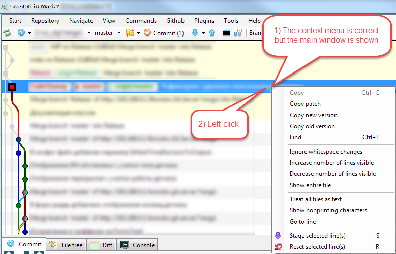 Opening context menu (right-click) in commit window hides it · Issue #3951 · gitextensions ...