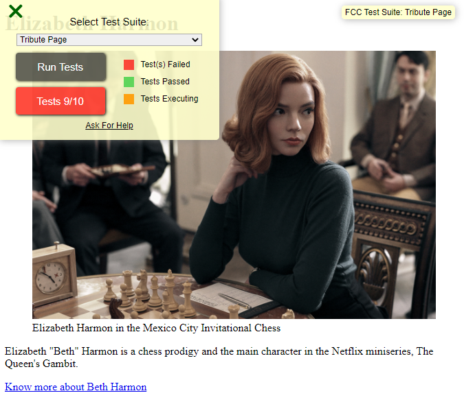 GitHub - agnes-santos/elizabeth-harmon-tribute: A tribute to the great Elizabeth Harmon in ...