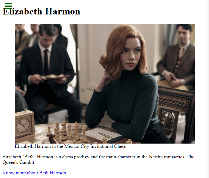 GitHub - agnes-santos/elizabeth-harmon-tribute: A tribute to the great ...