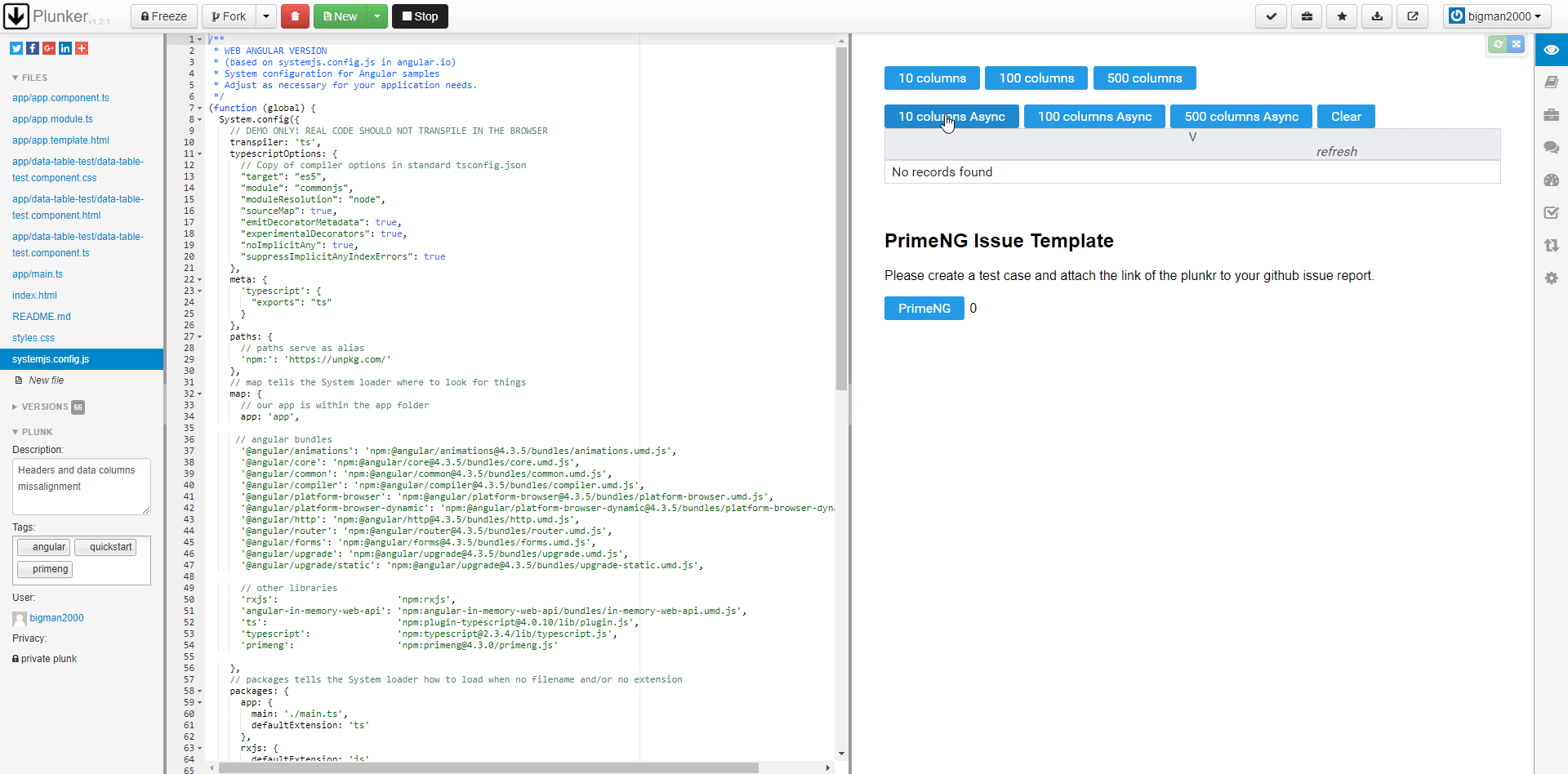 Headers missalignment · Issue #4494 · primefaces/primeng · GitHub