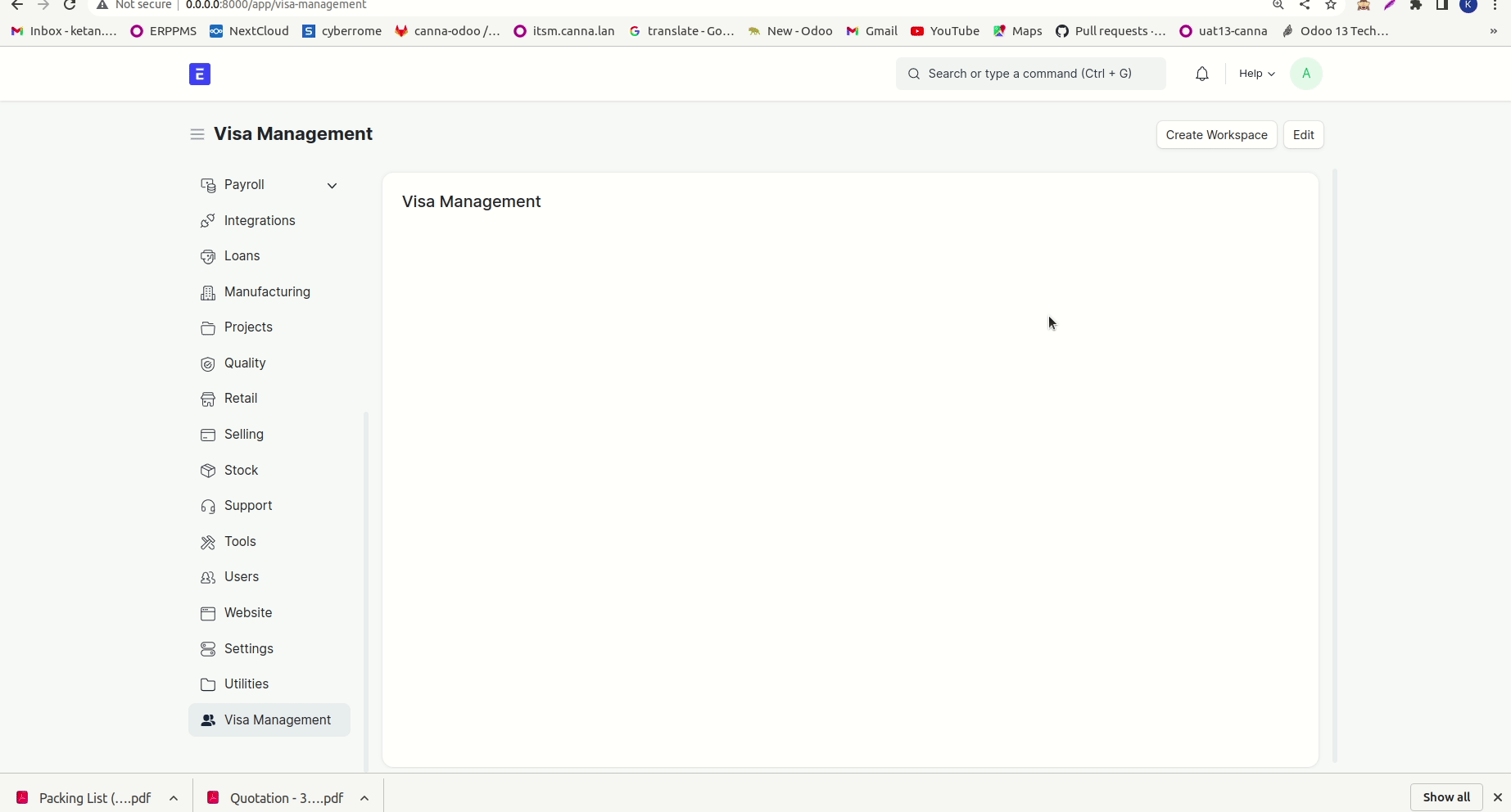 Unable To Create Workspace In Custom App Under The Erpnext V14 · Issue 18035 · Frappefrappe 