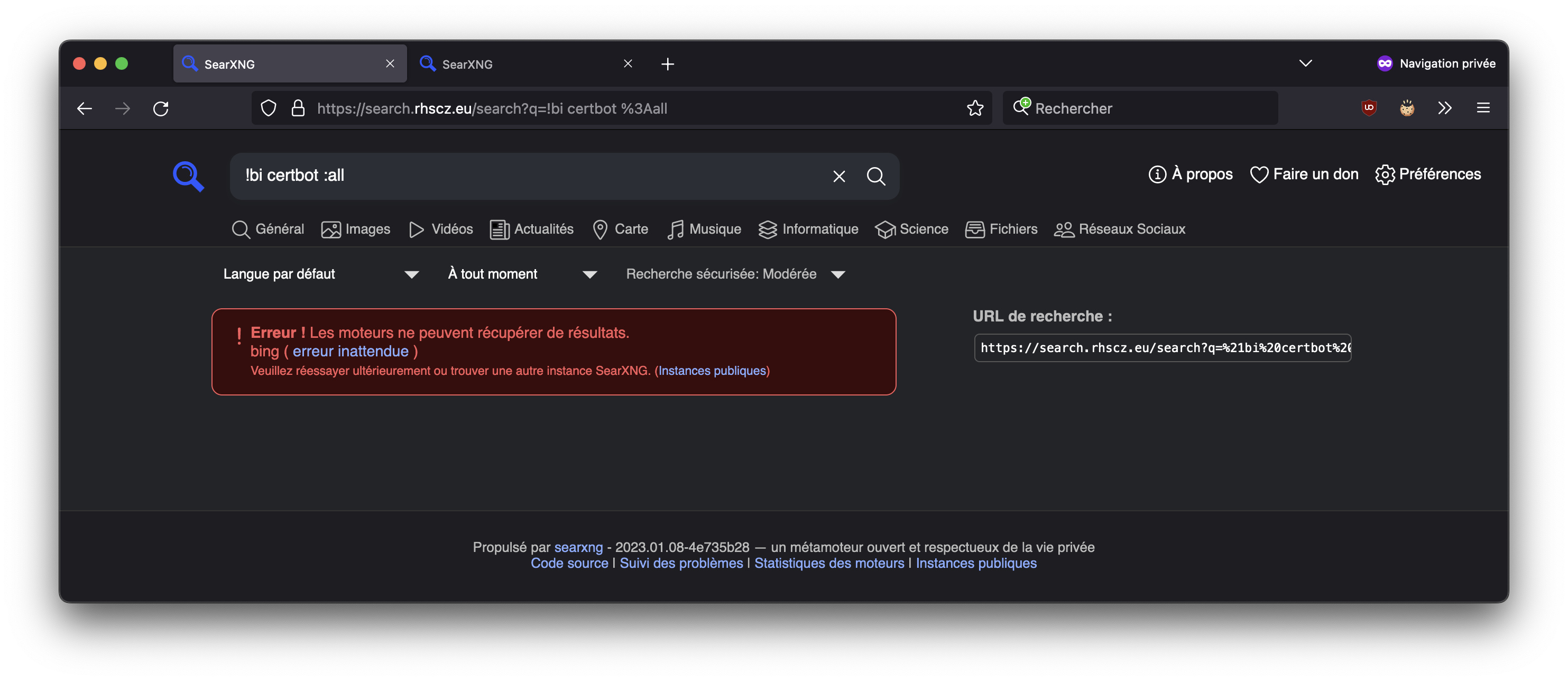 Bug: bing engine crashes sometimes · Issue #2087 · searxng/searxng · GitHub