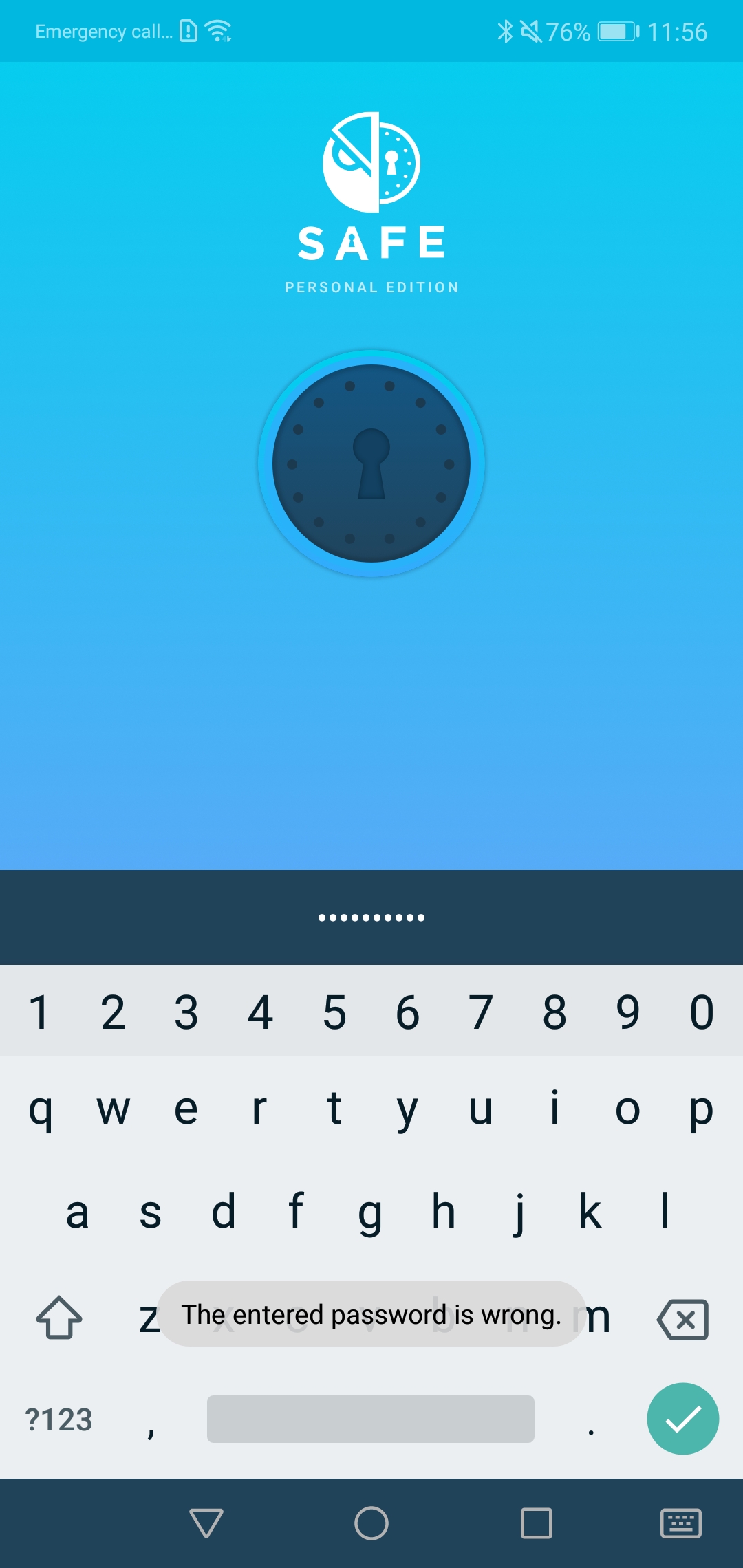 Unlock screen: message about wrong password is hard to see on top of ...