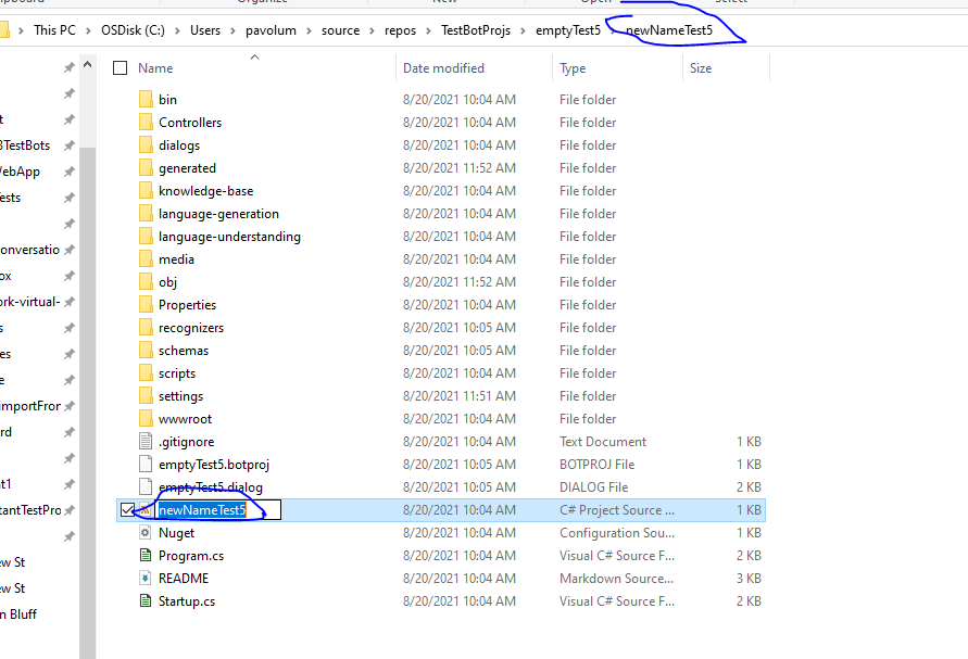 Composer fails to start a bot, when the bot project's folder was renamed · Issue #8564 ...