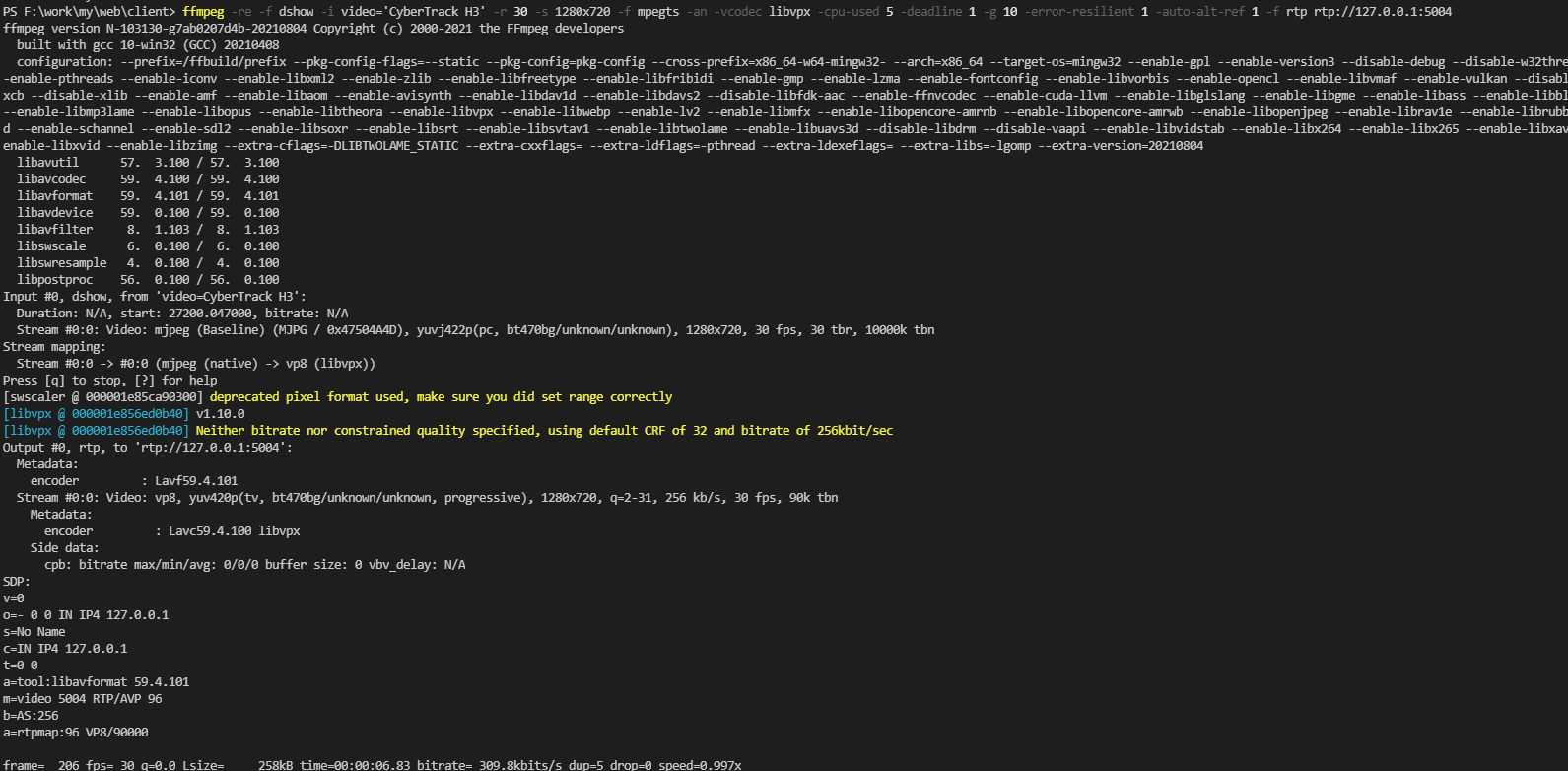 exec.Command run ffmpeg error Could not find video device with name XXX among source devices of ...
