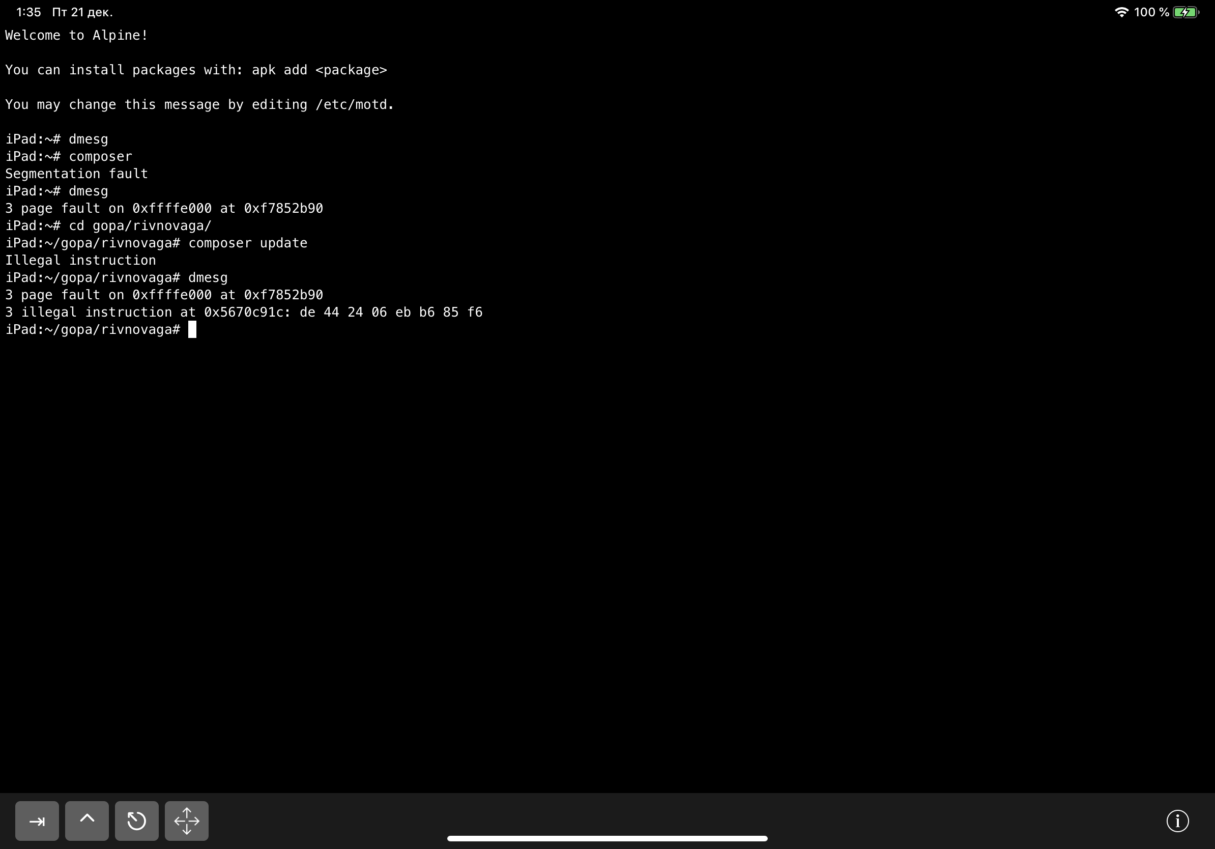 Crash when i try to use composer · Issue #208 · ish-app/ish · GitHub