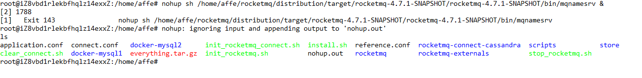Executing `nohup sh bin/mqnamesrv &` will block · Issue #2099 · apache/rocketmq · GitHub