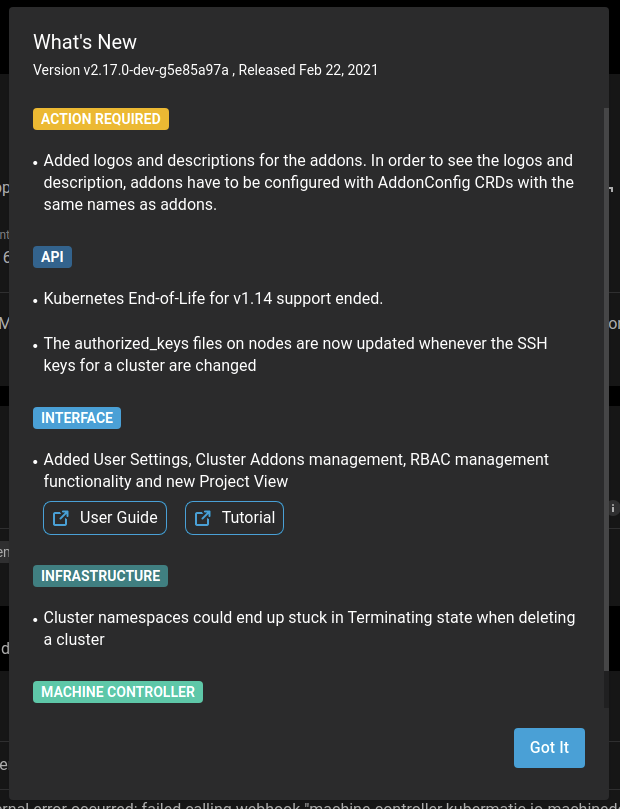 Add changelog support and help panel by floreks · Pull Request #3081 · kubermatic/dashboard · GitHub