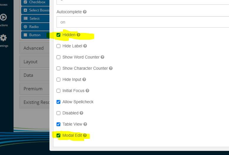 Hidden component with modalEdit option. · Issue #3972 · formio/formio.js · GitHub