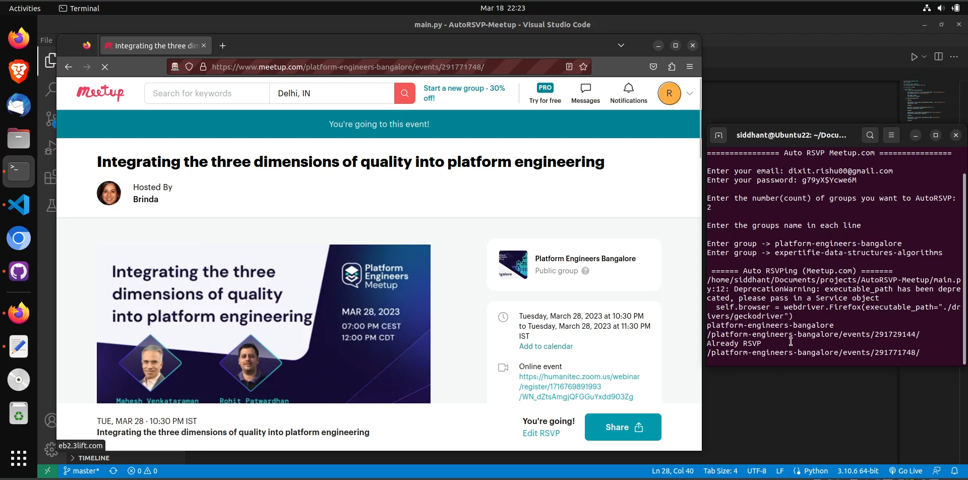 GitHub - siddhantdixit/AutoRSVP-Meetup: Meetup Auto RSVP Bot