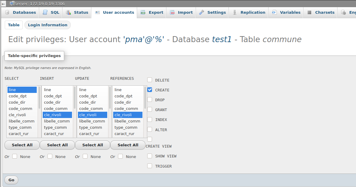 Selector for table-specific privileges should allow "select all" · Issue #16482 · phpmyadmin ...