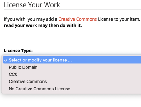 CC License dropdown shows duplicate values (CC0 twice) · Issue #8543 ...
